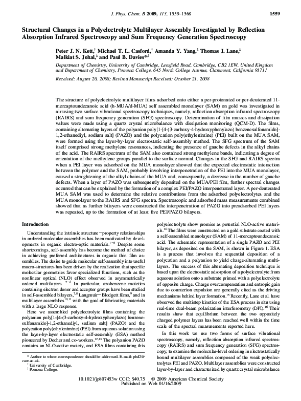 (PDF) Structural Changes in a Polyelectrolyte Multilayer Assembly ...