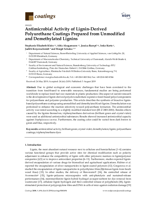 (PDF) Polyurethane Coatings Based on Chemically Unmodified Fractionated ...
