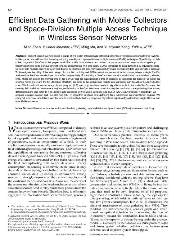 (PDF) Efficient Data Gathering with Mobile Collectors and Space ...