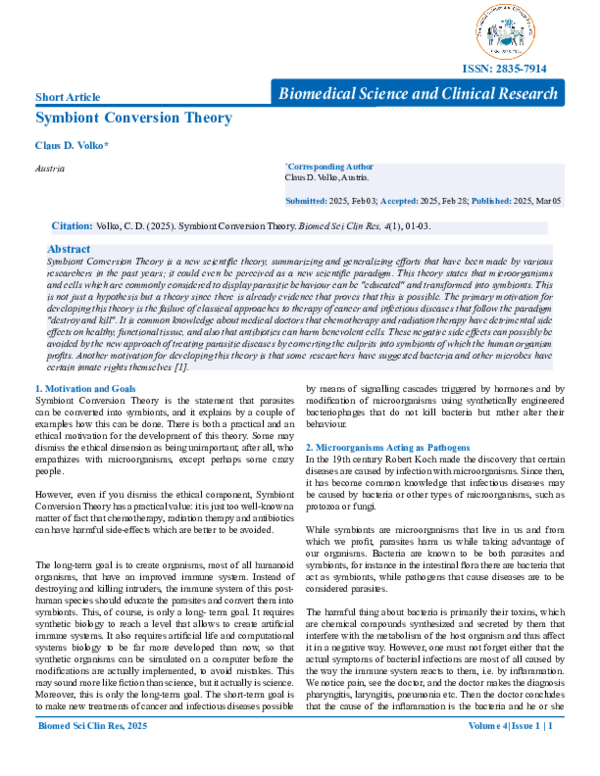 (PDF) Symbiont Conversion Theory