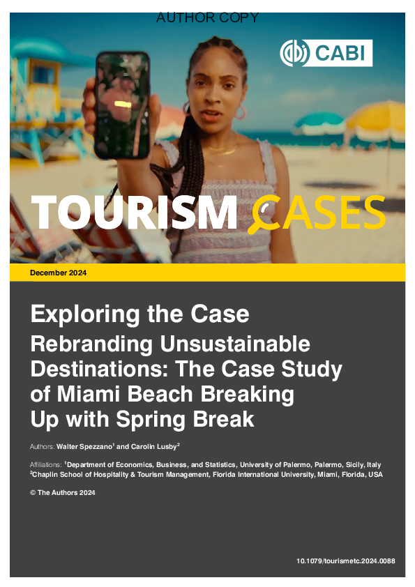 (PDF) Exploring the Case: Rebranding Unsustainable Destinations: The Case Study of Miami Beach ...