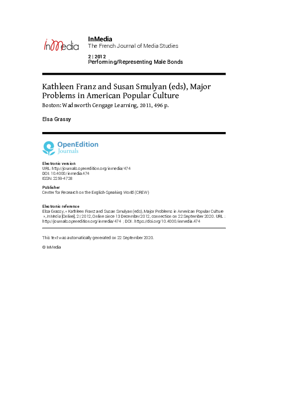 (PDF) Kathleen Franz and Susan Smulyan (eds), Major Problems in ...