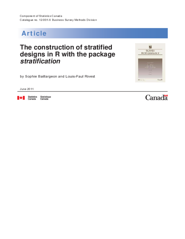 (PDF) The construction of stratified designs in R with the package ...