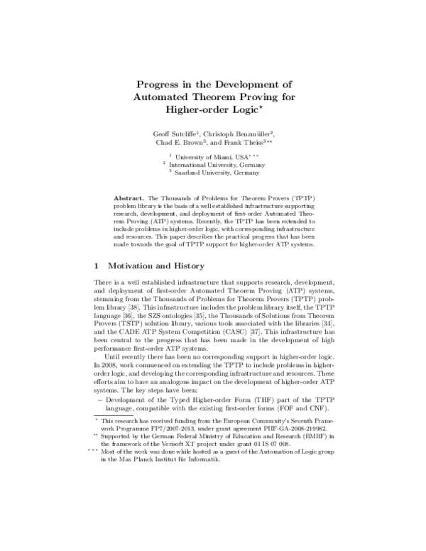 (PDF) Progress in the Development of Automated Theorem Proving for ...