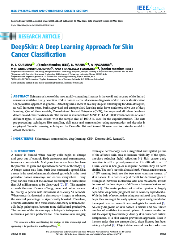 (PDF) DeepSkin: A Deep Learning Approach for Skin Cancer Classification