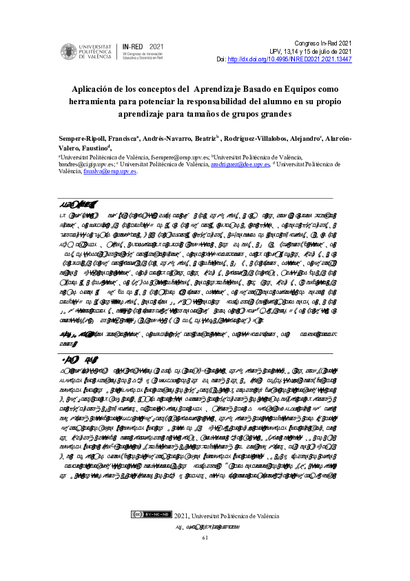 (PDF) Aplicación de los conceptos del Aprendizaje Basado en Equipos como herramienta para ...