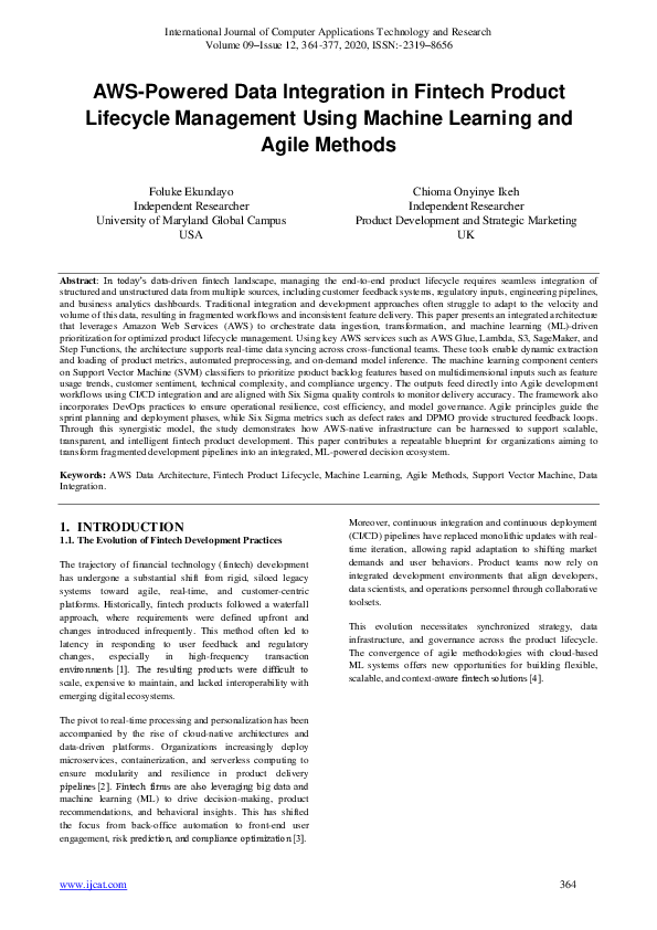 (PDF) AWS-Powered Data Integration in Fintech Product Lifecycle ...