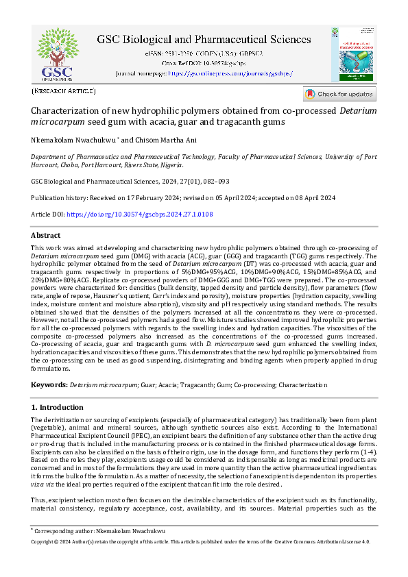 (PDF) Characterization of new hydrophilic polymers obtained from co ...