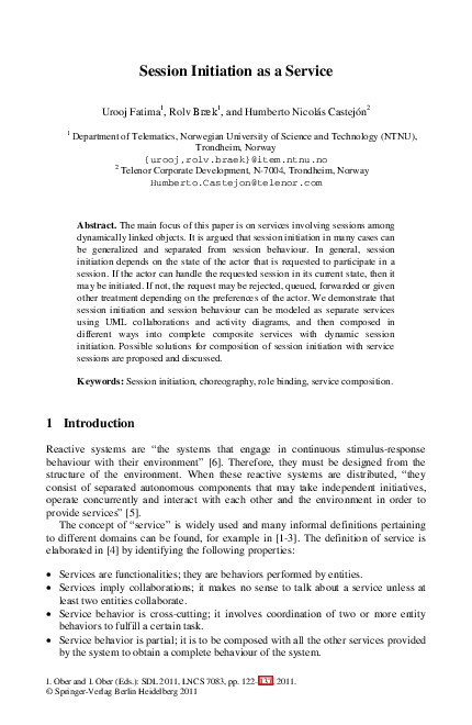 (PDF) Session Initiation as a Service