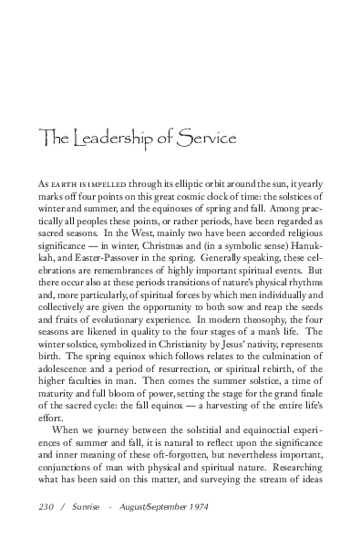 (PDF) The Leadership of Service