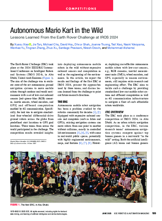 (PDF) Autonomous Mario Kart in the Wild Lessons Learned From the Earth ...