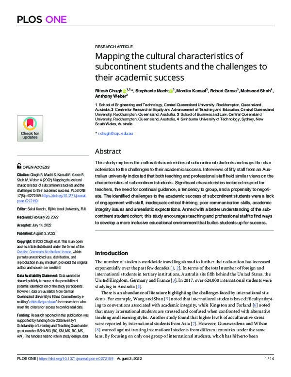 (PDF) Mapping the cultural characteristics of subcontinent students and ...