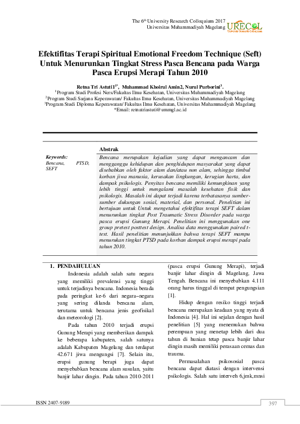 (PDF) Efektifitas Terapi Spiritual Emotional Freedom Technique (SEFT ...