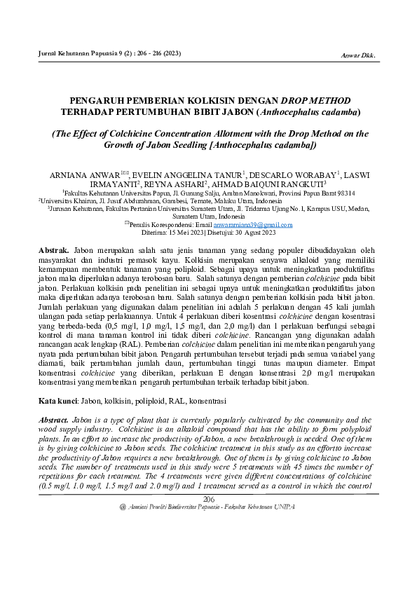 (PDF) PENGARUH PEMBERIAN KOLKISIN DENGAN DROP METHOD TERHADAP ...
