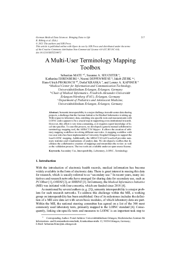 (PDF) A Multi-User Terminology Mapping Toolbox