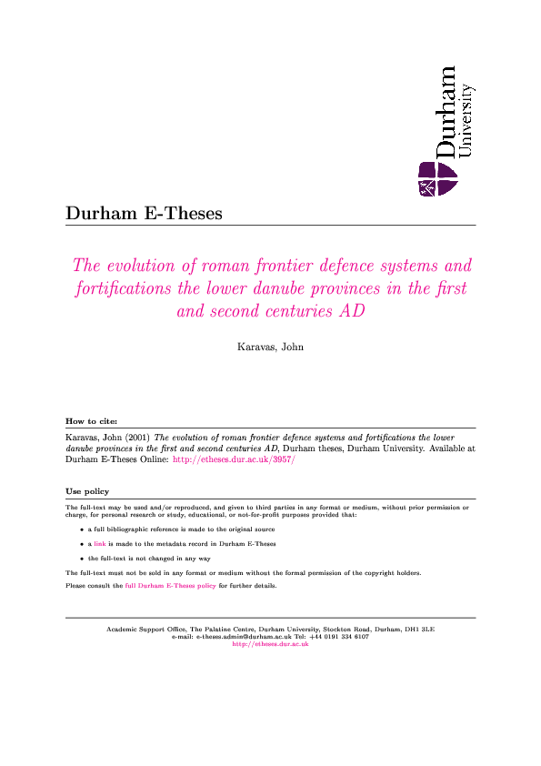 (PDF) The evolution of roman frontier defence systems and ...