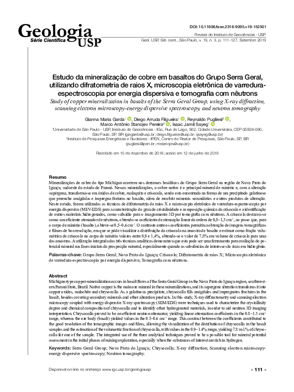 (PDF) Study of copper mineralization in basalts of the Serra Geral ...