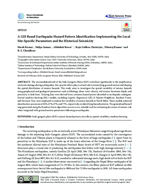(PDF) A GIS Based Earthquake Hazard Pattern Identification Implementing the Local Site-Specific ...