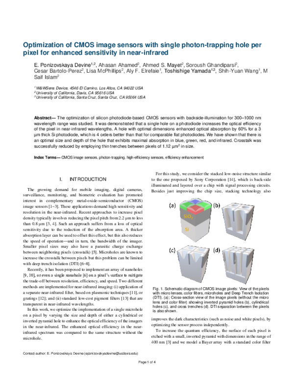 (PDF) Optimization of CMOS image sensors with single photon-trapping ...