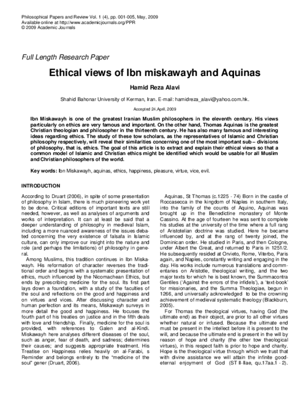 (PDF) Ethical views of Ibn miskawayh and Aquinas