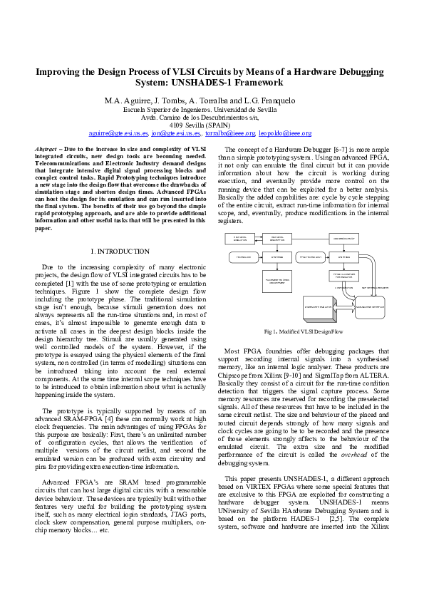 (PDF) Improving the design process of VLSI circuits by means of a hardware debugging system ...