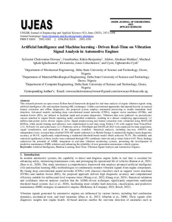 (PDF) Artificial Intelligence and Machine learning -Driven Real-Time on ...