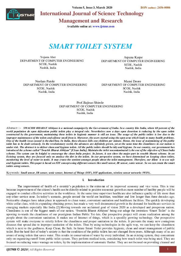 (PDF) SMART TOILET SYSTEM