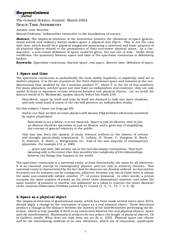 (PDF) Space-time asymmetry