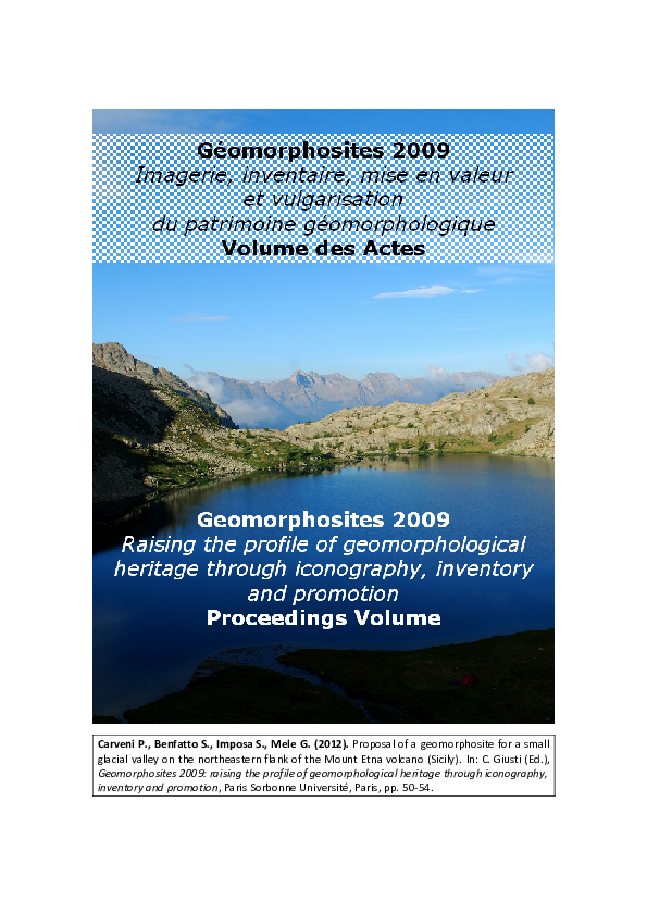 (PDF) Proposal of a geomorphosite for a small glacial valley on the ...