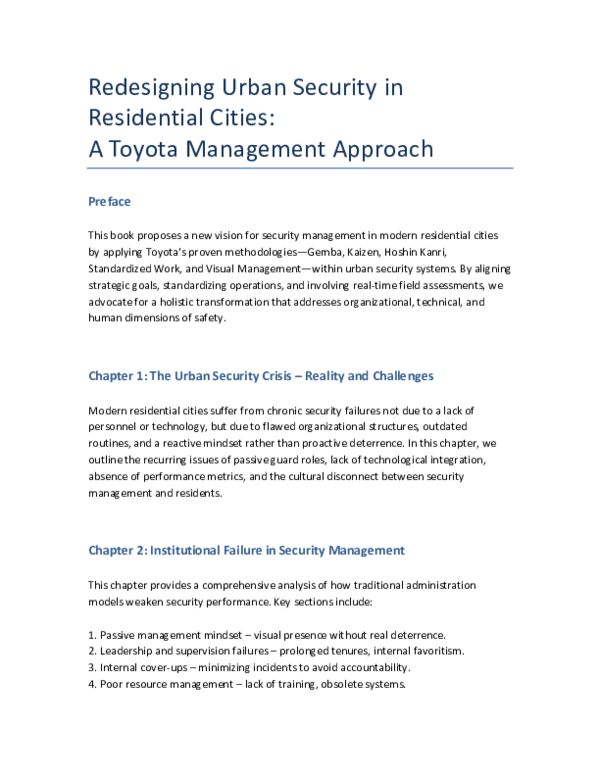 (PDF) Redesigning Urban Security in Gated Communities Using the Toyota ...