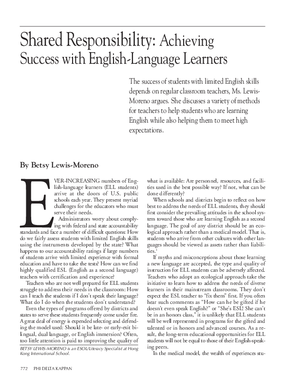 (PDF) Shared Responsibility: Achieving Success with English-Language ...