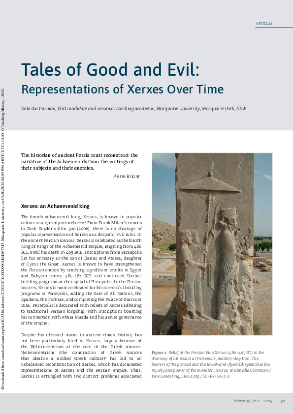 (PDF) Tales of Good and Evil: Representations of Xerxes Over Time.
