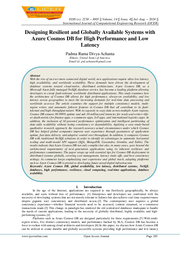 (PDF) Designing Resilient and Globally Available Systems with Azure ...