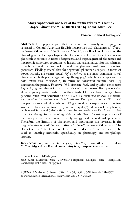 (PDF) Morphophonemic analyses of the textualities in "Trees" by Joyce ...