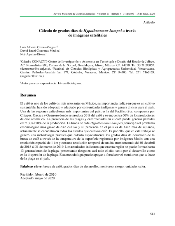 (PDF) Cálculo de grados días de Hypothenemus hampei a través de ...