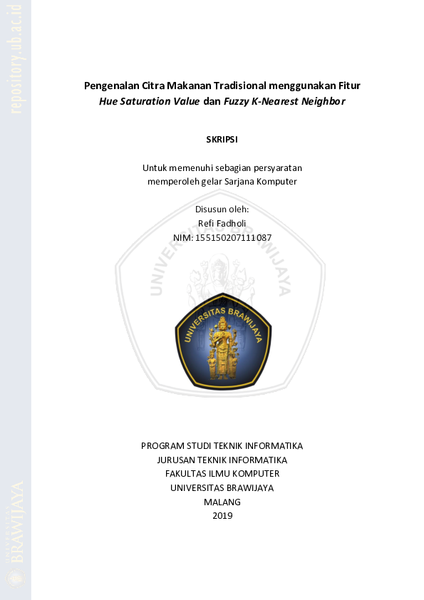 (PDF) Pengenalan Citra Makanan Tradisional menggunakan Fitur Hue ...