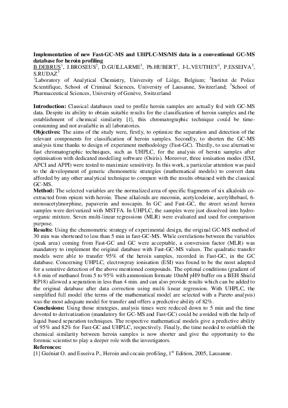 (PDF) Implementation of new Fast-GC-MS and UHPLC-MS/MS data in a ...