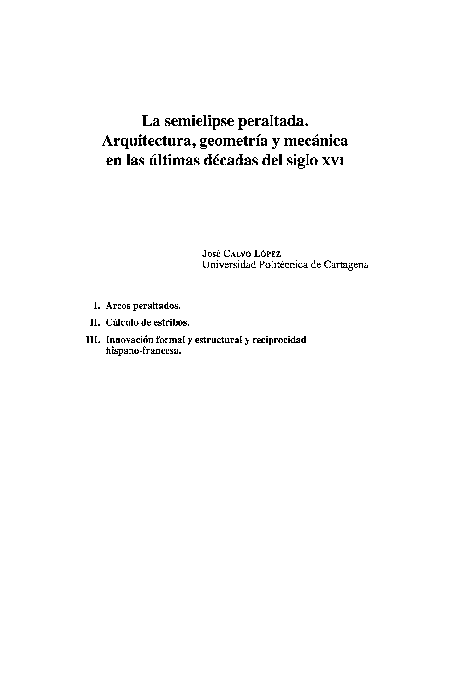 (PDF) La semielipse peraltada. Arquitectura, geometría y mecánica en ...