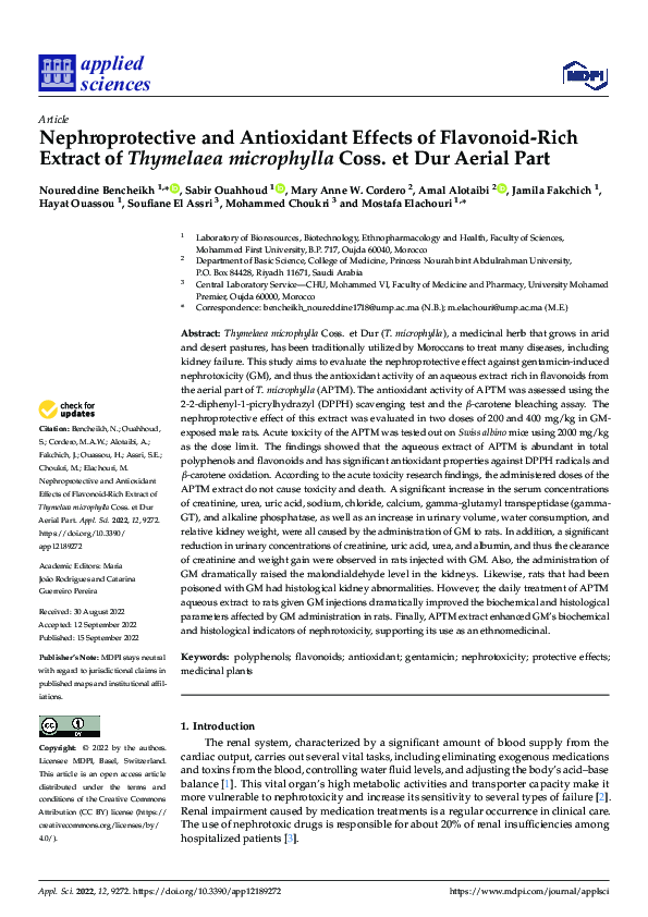 (PDF) Nephroprotective and Antioxidant Effects of Flavonoid-Rich ...