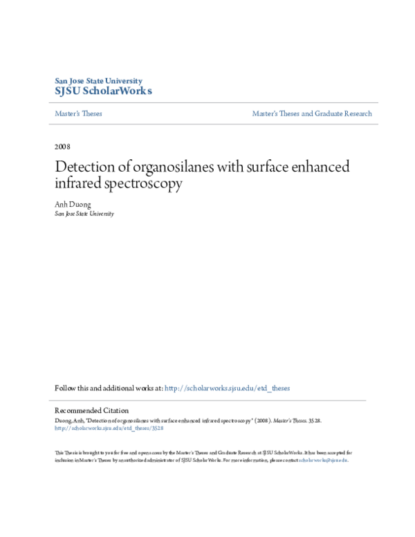 (PDF) Detection of organosilanes with surface enhanced infrared ...