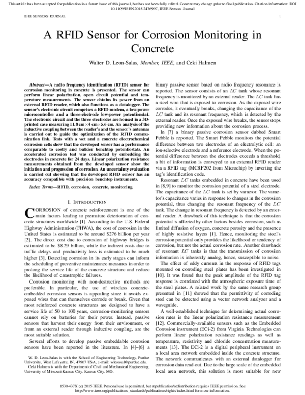 (PDF) A RFID Sensor for Corrosion Monitoring in Concrete