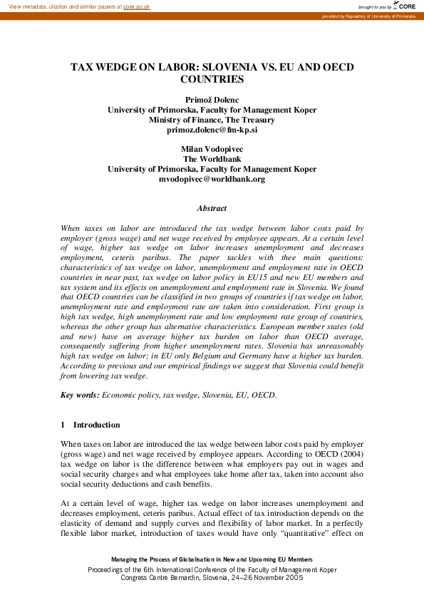 (PDF) Tax wedge on labor