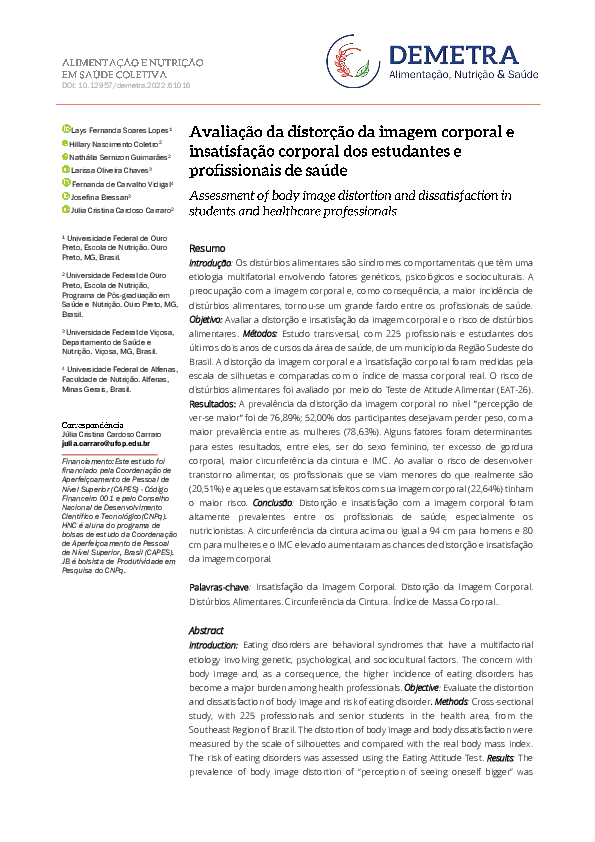 (PDF) Assessment of body image distortion and dissatisfaction in ...