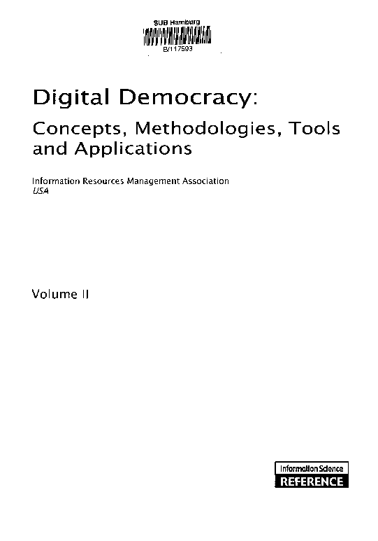 (PDF) Digital Democracy: Concepts, Methodologies, Tools and Applications