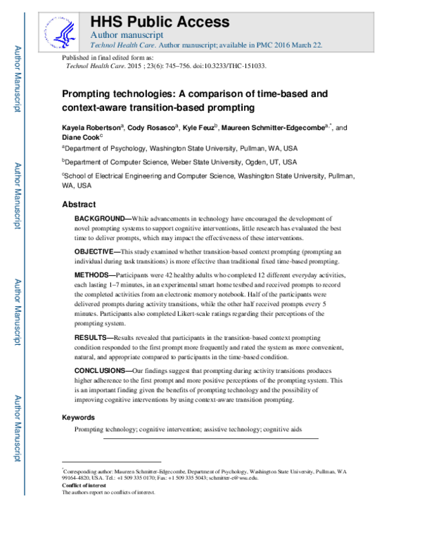 (PDF) Prompting technologies: A comparison of time-based and context-aware transition-based ...