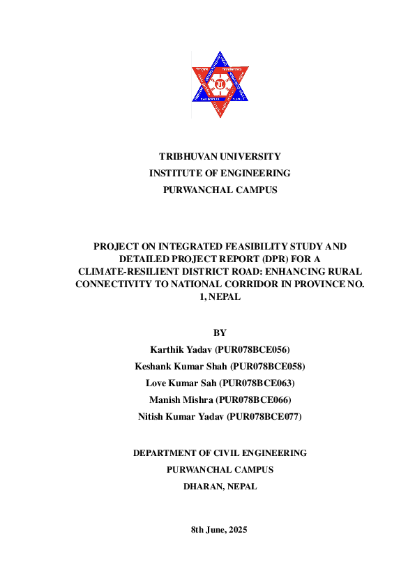 (PDF) INTEGRATED FEASIBILITY STUDY AND DETAILED PROJECT REPORT (DPR) FOR A CLIMATE-RESILIENT ...