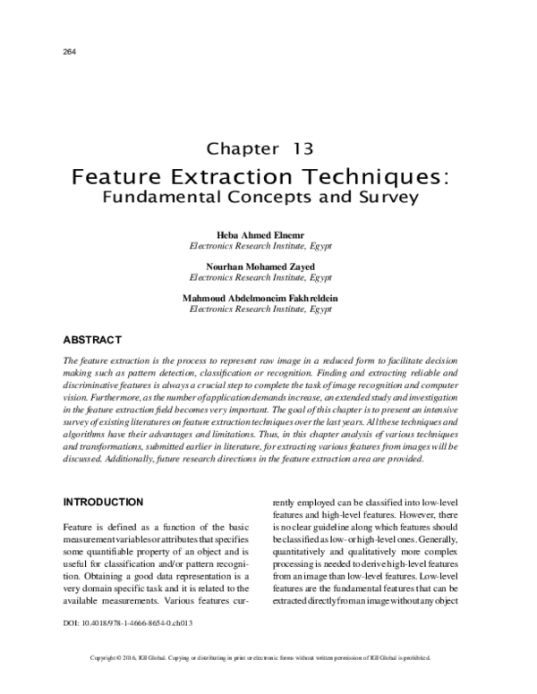 (PDF) Feature Extraction Techniques