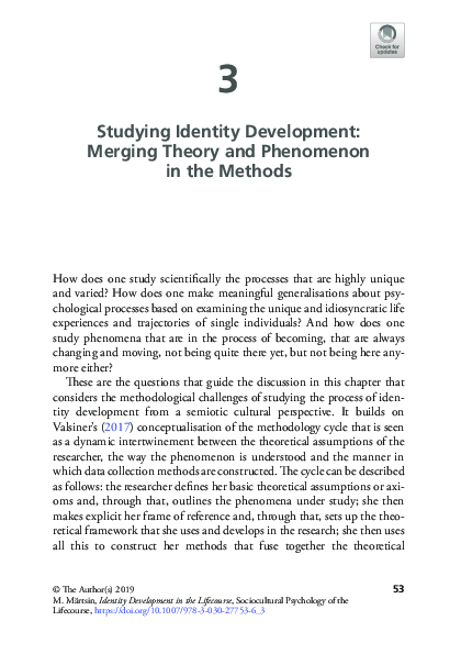 (PDF) Studying Identity Development: Merging Theory and Phenomenon in ...