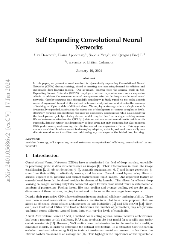 (PDF) Self Expanding Convolutional Neural Networks
