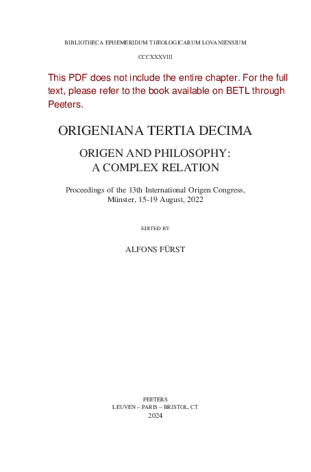 (PDF) LOGOS’ ἐπιδημία IN ORIGEN’S CONTRA CELSUM